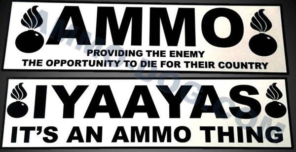 AMMO/IYAAYAS DOUBLE PISSPOT BUMPER STICKERS