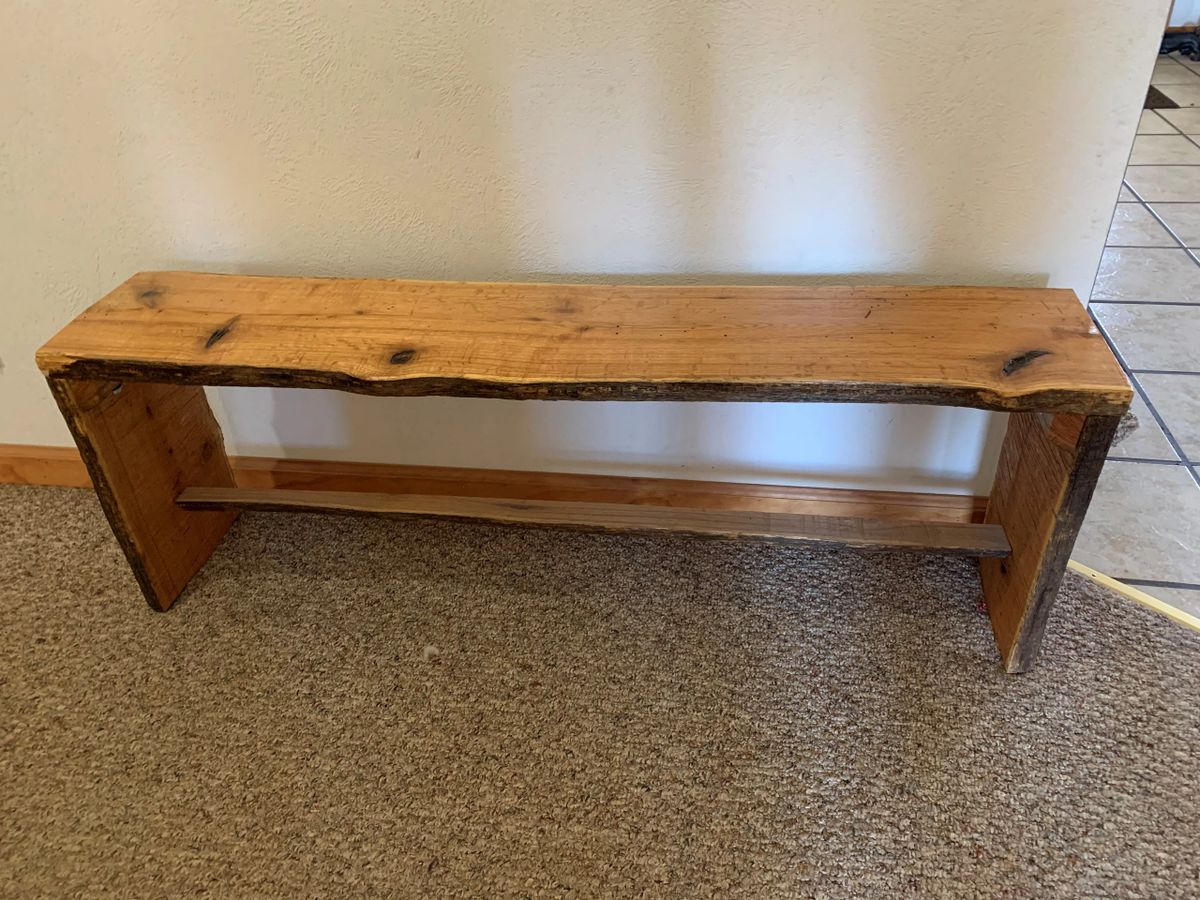 Rustic Live Edge Bench