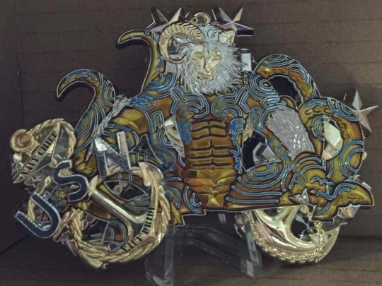 Chief Petty Officer Goatzilla/kraken CPO pride Coin USN