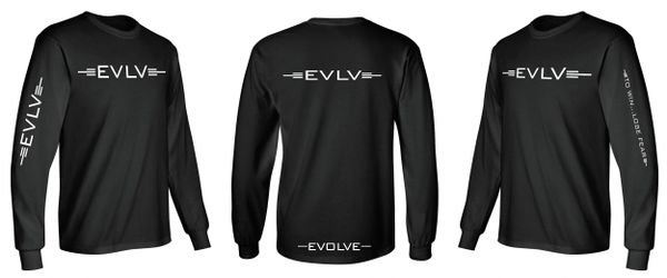 EVLV PERFORMANCE SHIRT (LS BLACK W/WHITE)