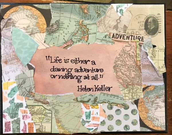 Collage Calligraphy Art 8" x 10" canvas