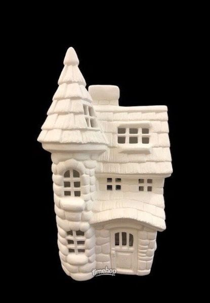 Santa’s Chateau Ceramic Bisque Decoration for Fairy Garden and ...