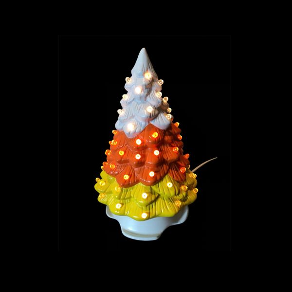 Candy Corn Ceramic Christmas Tree - Ceramic Christmas Tree With Lights ...