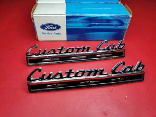 NOS 1968-1972 Ford F100 / F750 Truck "Custom Cab" Emblem Name Plate ...
