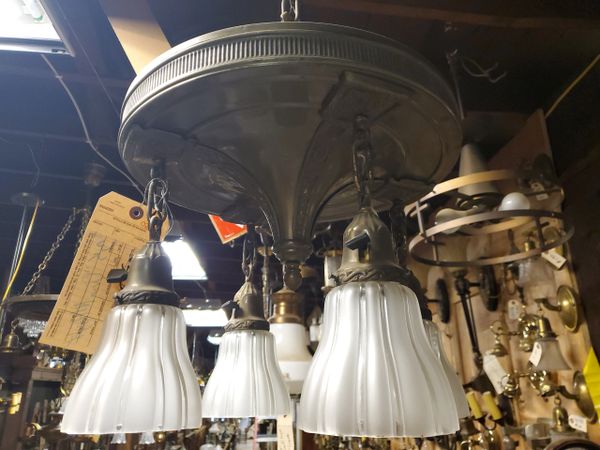 Antique/Vintage Brass Sheffield Pan Light