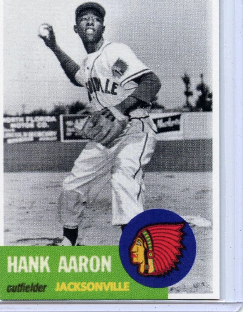 J897 - HANK AARON - BRAVES - JACKSONVILLE MINOR LEAGUE CARD - EXACT REPRINT
