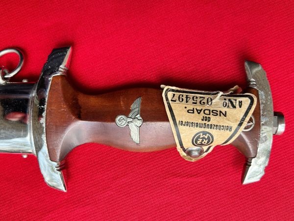 WW2 German SA Dagger with Tag RZM 7/9 SMF Solinger