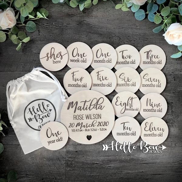 Milestone Discs (Set A)- 15 piece set & Personalised