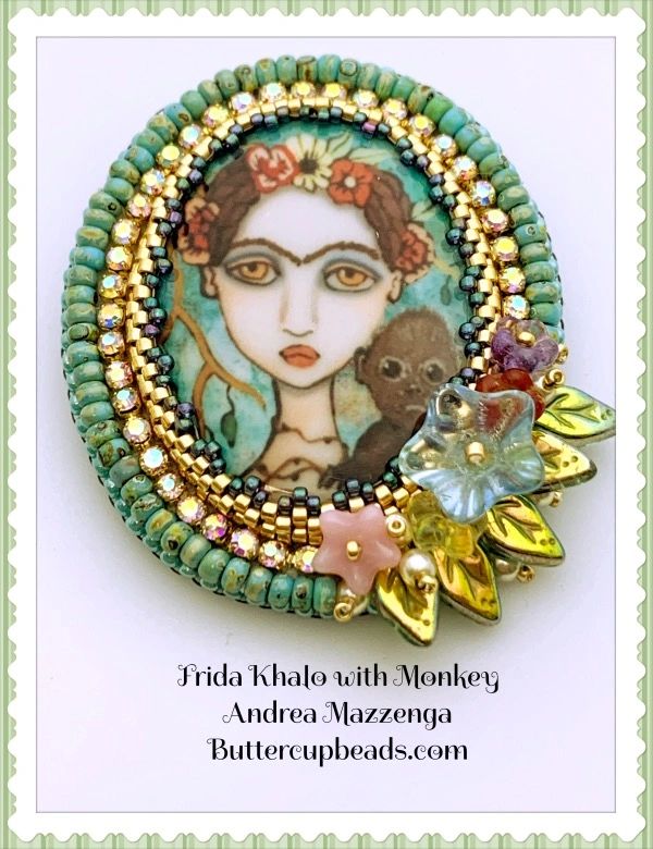 Bead Embroidery Tutorial - Painted Lady Cabochons or other 30x40mm cabs.