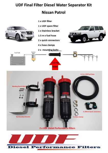 Nissan Patrol Y61 - UDF Hi flow Diesel Final Filter Water Separator Kit