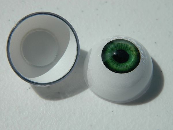 Pair of Hollow Back Half Round Realistic Life Size Acrylic Eyes - FB03