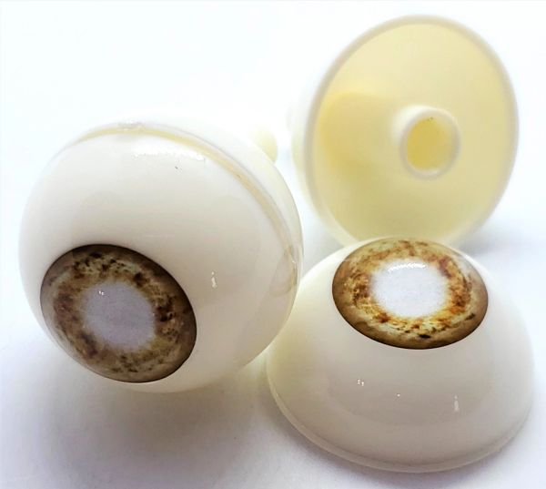 Pair of Brown Blind Premium Realistic Life Size Acrylic Round Eyes