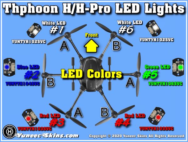 Typhoon H/H-Pro LED Lights RED-GREEN-BLUE-WHITE