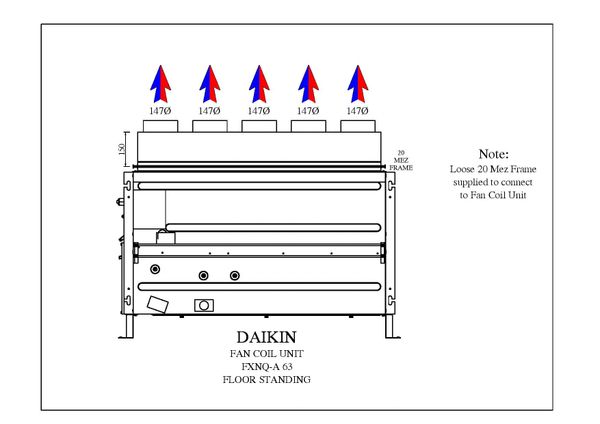 Daikin FXNQ 63-A Standard Supply Air Fan Coil Plenum