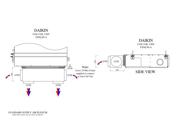 Daikin FXSQ 80-A Standard Supply Air Fan Coil Plenum