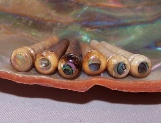 Prem. Dark Fossilized Walrus Bridge Pins - With Dots