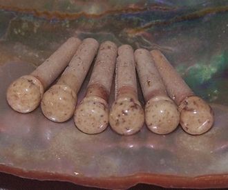 Fossilized Walrus Jawbone Bridge Pins - No Dots