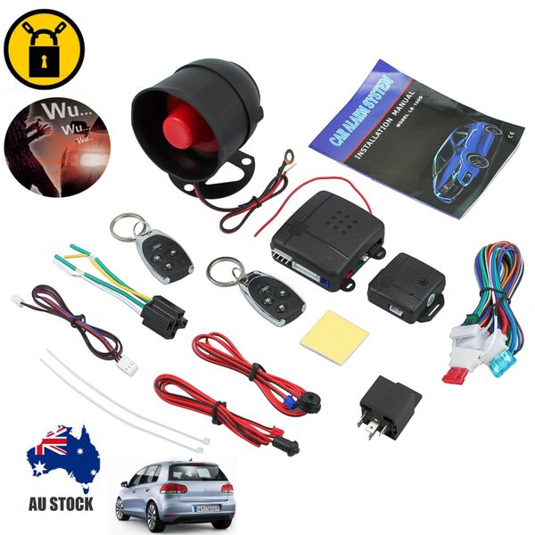 Car Security System Alarm Immobiliser Central Locking + Shock Sensor+2 ...