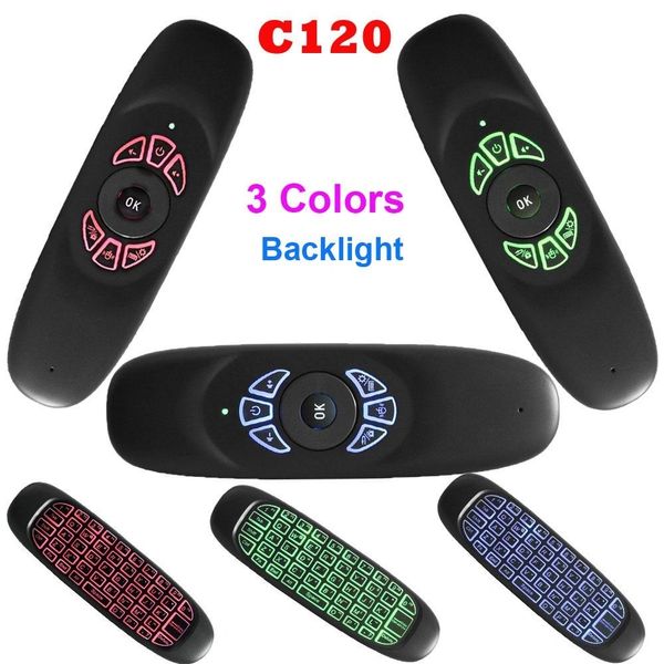 RGB Backlight Air Mouse Mini Wireless Keyboard 2.4G Android TV Box