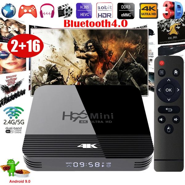 H96 Mini H8 Android 9.0 TV BOX 2+16G RK3228A Quad Core BT 4.0 4K 3D 2 ...