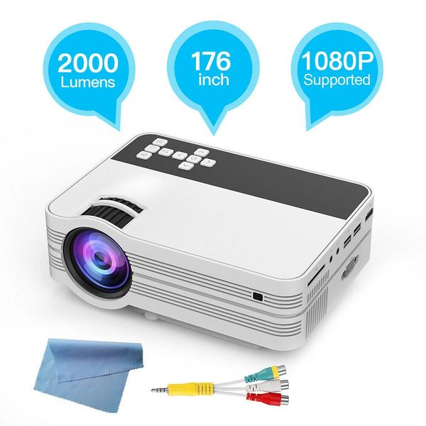 2000 lumens UB-10 Mini Video LED Projector HDMI USB portable