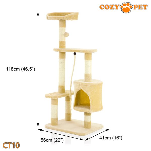Cozy Pet Delux Multi Level Cat Tree Chocolate - CT10-Beige | Cozy Pet Ltd