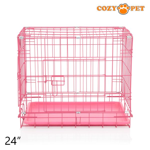Dog Cage in Pink Puppy Crate Cozy Pet Travel Cages ABS tray | Cozy Pet Ltd