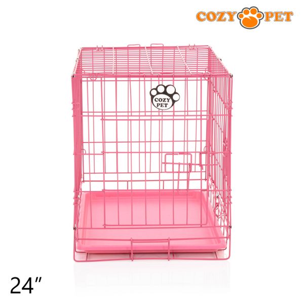 Dog Cage in Pink Puppy Crate Cozy Pet Travel Cages ABS tray | Cozy Pet Ltd