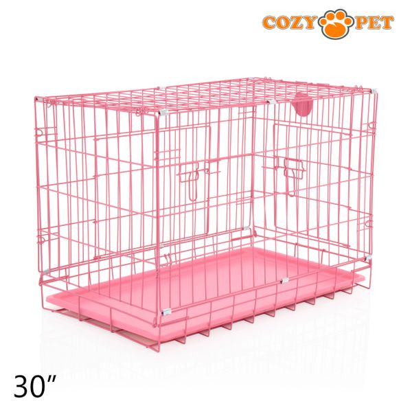 Dog Cage in Pink Puppy Crate Cozy Pet Travel Cages ABS tray | Cozy Pet Ltd