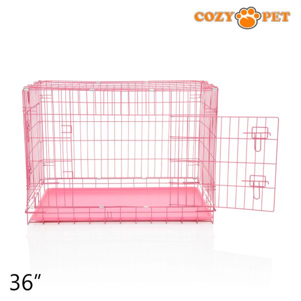 Dog Cage in Pink Puppy Crate Cozy Pet Travel Cages ABS tray | Cozy Pet Ltd