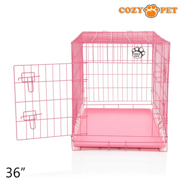 Dog Cage in Pink Puppy Crate Cozy Pet Travel Cages ABS tray | Cozy Pet Ltd
