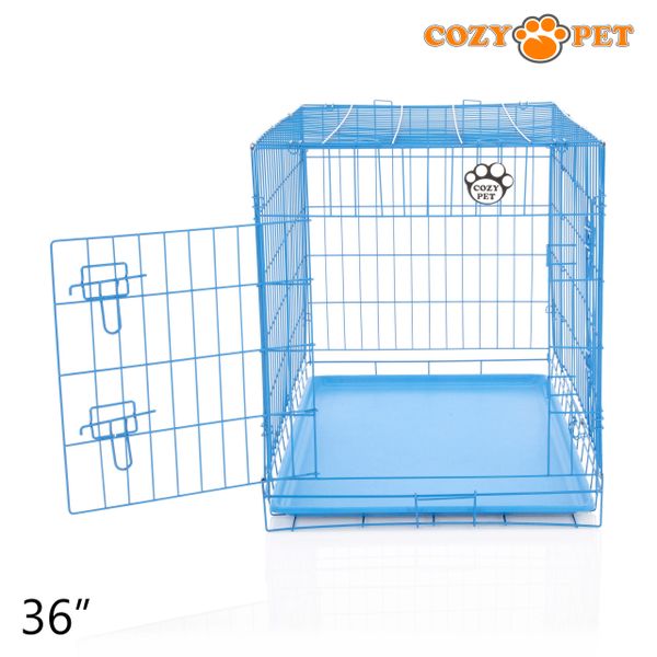 Dog Cage in Blue Puppy Crate Cozy Pet Travel Cages ABS tray | Cozy Pet Ltd