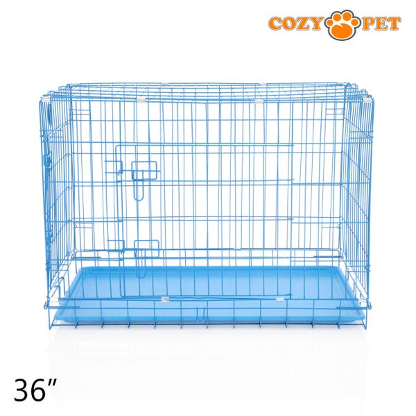 Dog Cage in Blue Puppy Crate Cozy Pet Travel Cages ABS tray | Cozy Pet Ltd