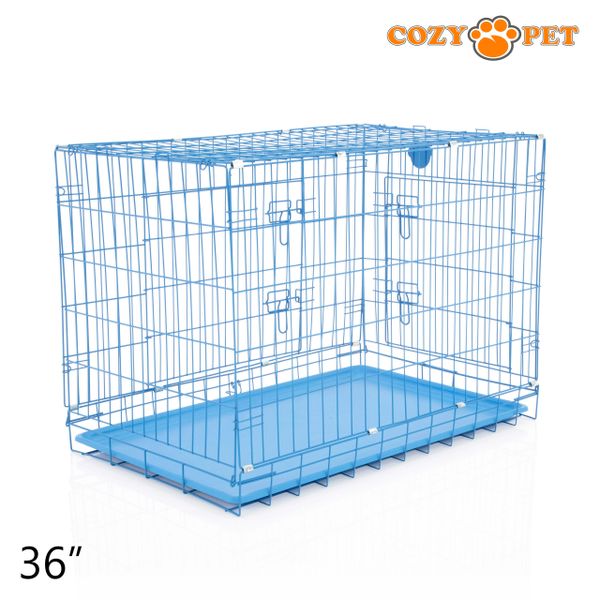 Dog Cage in Blue Puppy Crate Cozy Pet Travel Cages ABS tray | Cozy Pet Ltd