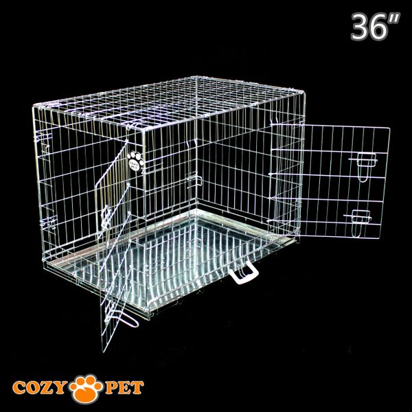 Dog Cage Puppy Crate Cozy Pet Travel Cages in Silver DC30S | Cozy Pet Ltd