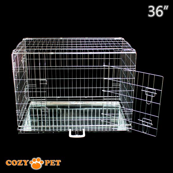 Dog Cage Puppy Crate Cozy Pet Travel Cages in Silver DC30S | Cozy Pet Ltd