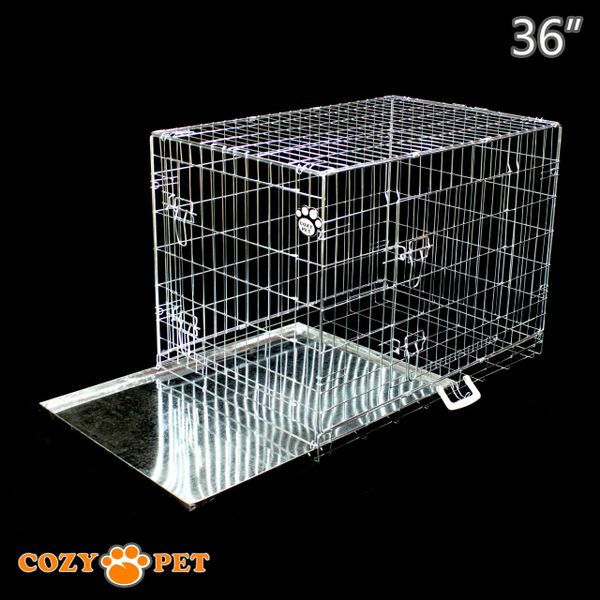 Dog Cage Puppy Crate Cozy Pet Travel Cages in Silver DC30S | Cozy Pet Ltd