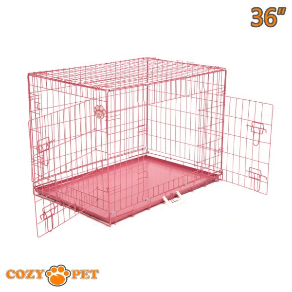 Pink Dog Cage Puppy Crate Cozy Pet Travel Cages DC36P | Cozy Pet Ltd