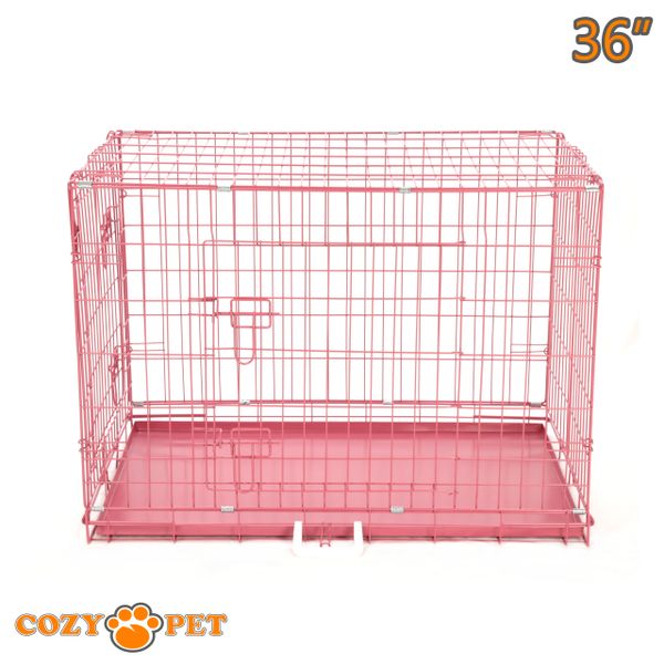 Pink Dog Cage Puppy Crate Cozy Pet Travel Cages DC36P | Cozy Pet Ltd