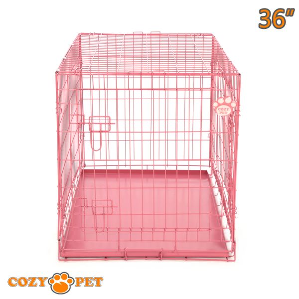 Pink Dog Cage Puppy Crate Cozy Pet Travel Cages DC36P | Cozy Pet Ltd