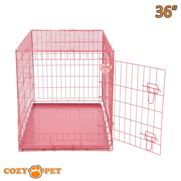 Pink Dog Cage Puppy Crate Cozy Pet Travel Cages DC36P | Cozy Pet Ltd