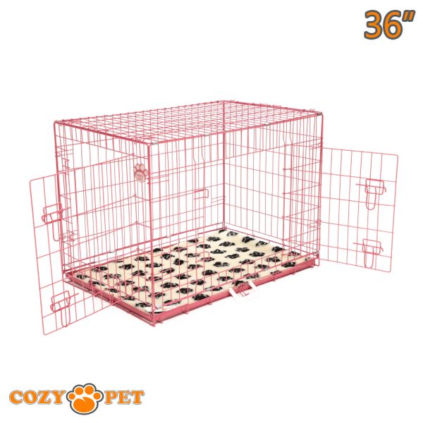 Dog Cage Puppy Crate 36" Cozy Pet Travel Cages Pink | Cozy Pet Ltd