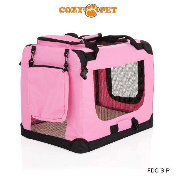 Fabric Dog Crate 60cm Pink by Cozy Pet FDC-S-P | Cozy Pet Ltd
