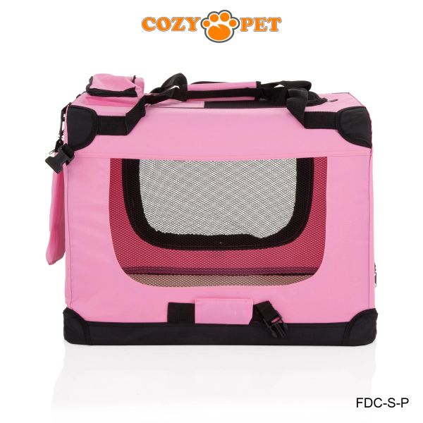 Fabric Dog Crate 60cm Pink by Cozy Pet FDC-S-P | Cozy Pet Ltd