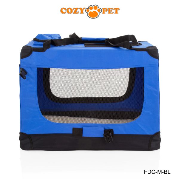 Fabric Dog Crate 70cm Blue by Cozy Pet FDC-M-BL | Cozy Pet Ltd