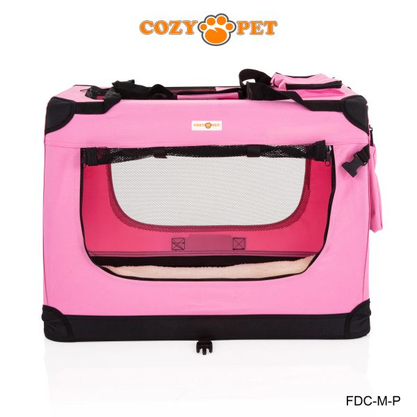 Fabric Dog Crate 70cm Pink by Cozy Pet FDC-M-P | Cozy Pet Ltd