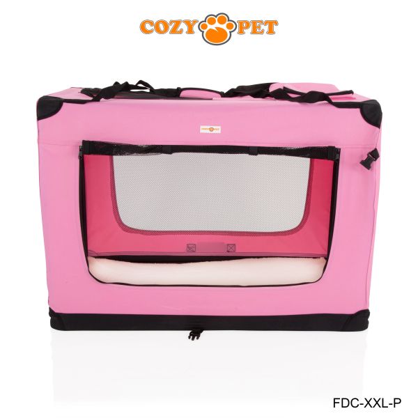 Fabric Dog Crate 101cm Pink by Cozy Pet FDC-XXL-P | Cozy Pet Ltd