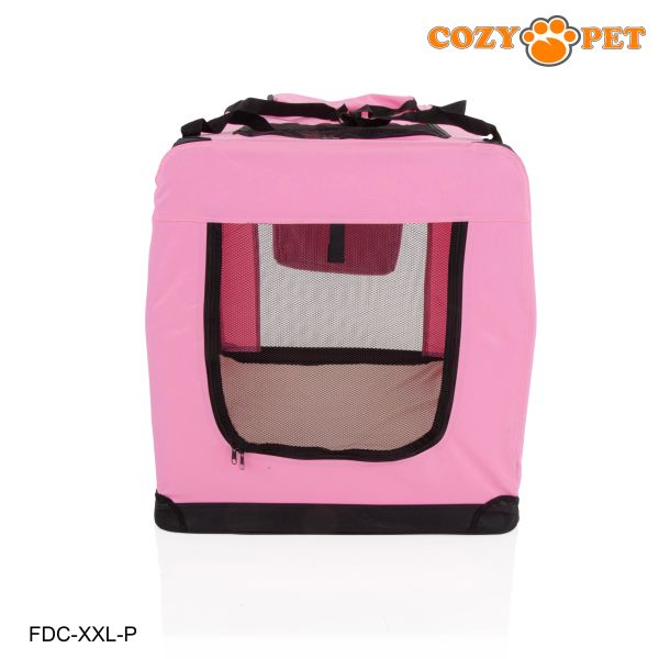 Fabric Dog Crate 101cm Pink by Cozy Pet FDC-XXL-P | Cozy Pet Ltd