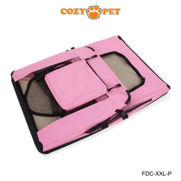 Fabric Dog Crate 101cm Pink by Cozy Pet FDC-XXL-P | Cozy Pet Ltd