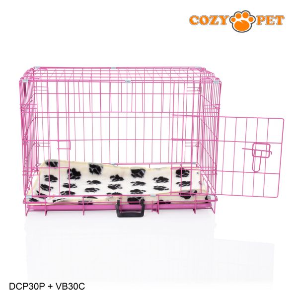 Dog Cage Pink Puppy Crate Cozy Pet Travel Cages ABS tray Vet Bed | Cozy ...